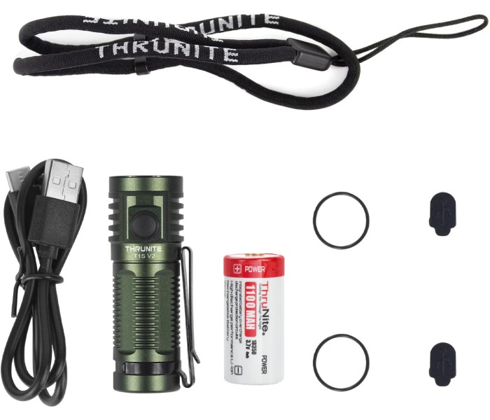 ThruNite T1S V2 Army Green Luminus SST40 CW LED 1212L USB Rechargeable ...