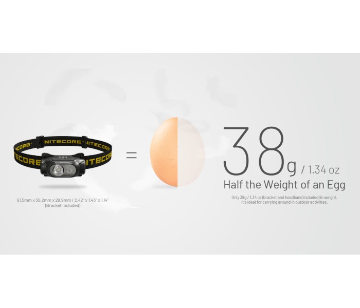 Nitecore HA11 UHE 240L Ultra Lightweight LED Headlamp + Alkaline AA Battery
