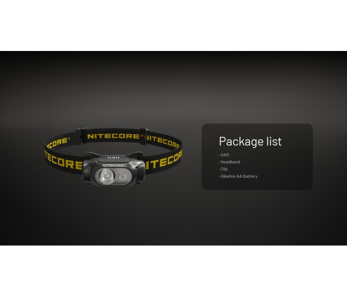Nitecore HA11 UHE 240L Ultra Lightweight LED Headlamp + Alkaline AA Battery